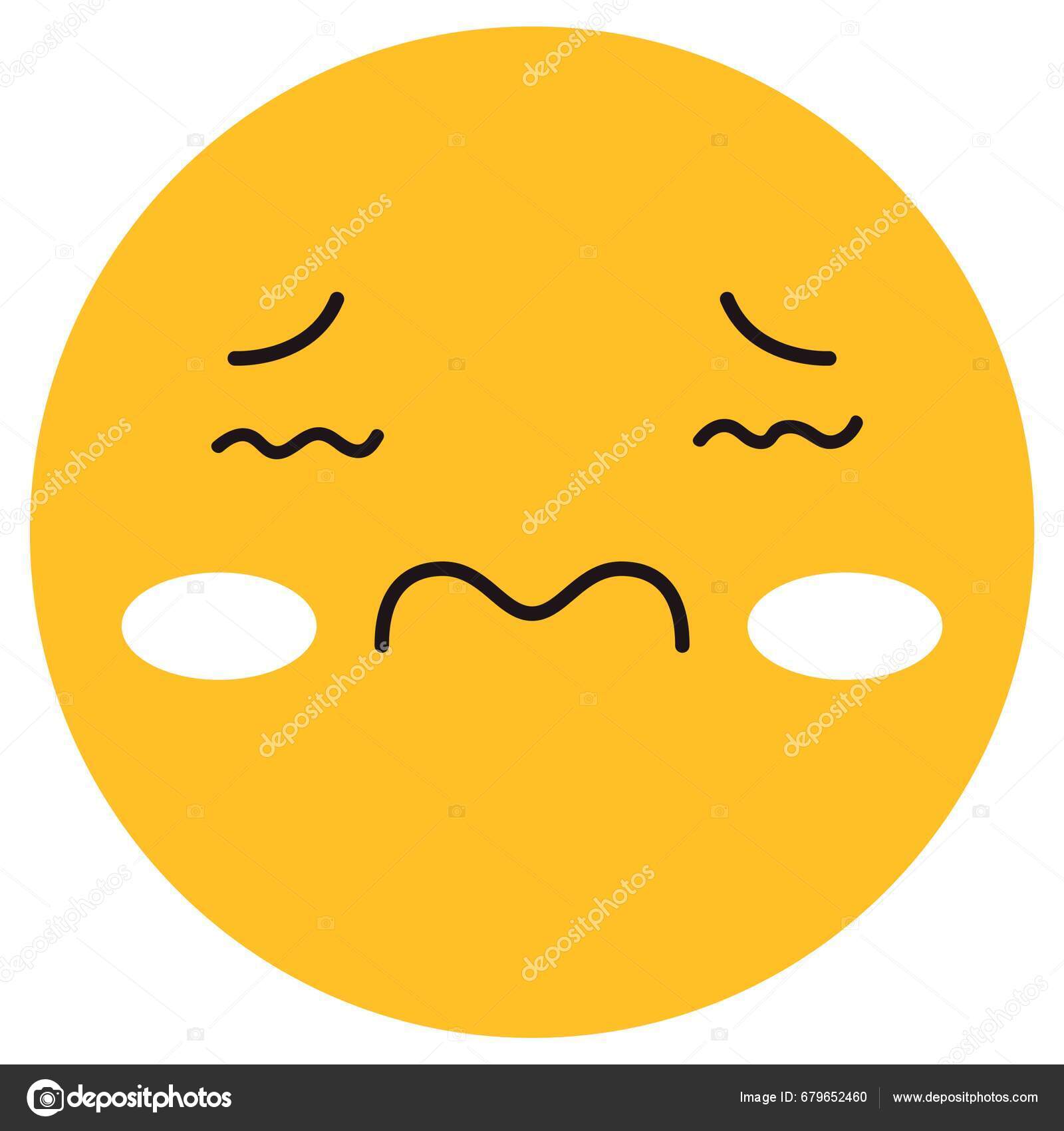 Yellow Disappointed Emoticon White Background Stock Vector by ©serezniy ...