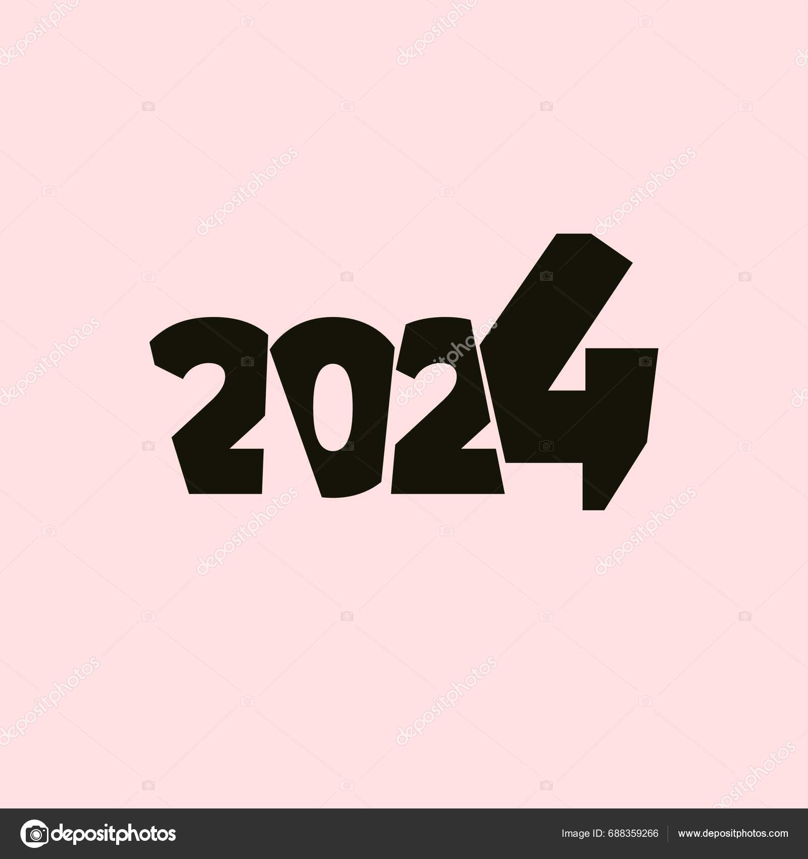 Figure 2024 Pink Background New Year Celebration Stock Vector by ...