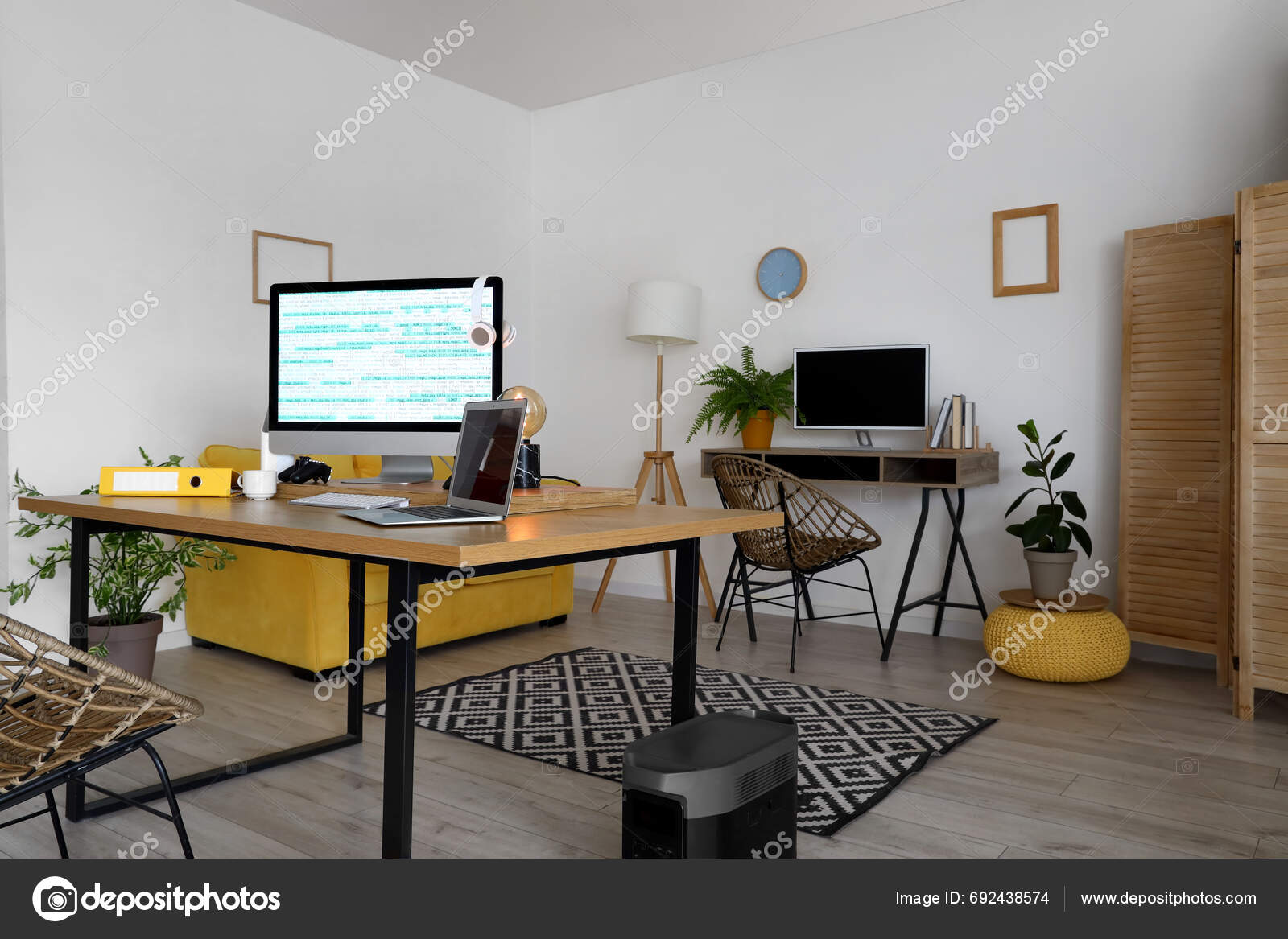 Interior Office Programmer's Workplaces — Stock Photo © serezniy #692438574