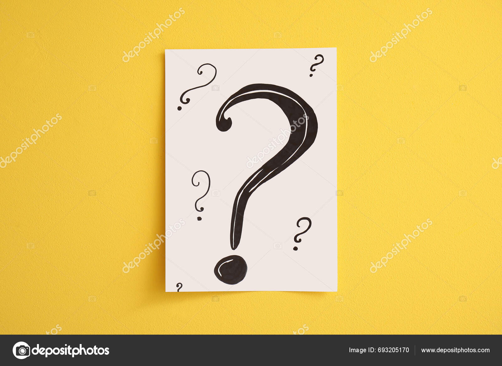 Paper Question Marks Yellow Background — Stock Photo © serezniy #693205170