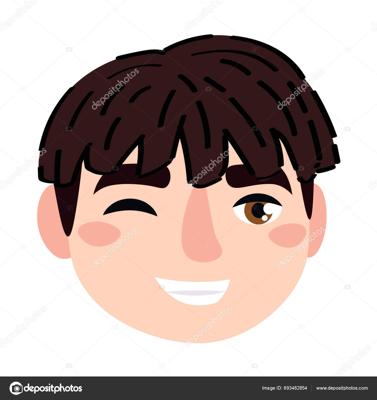 Head Winking Man White Background Stock Vector by ©serezniy 693462854