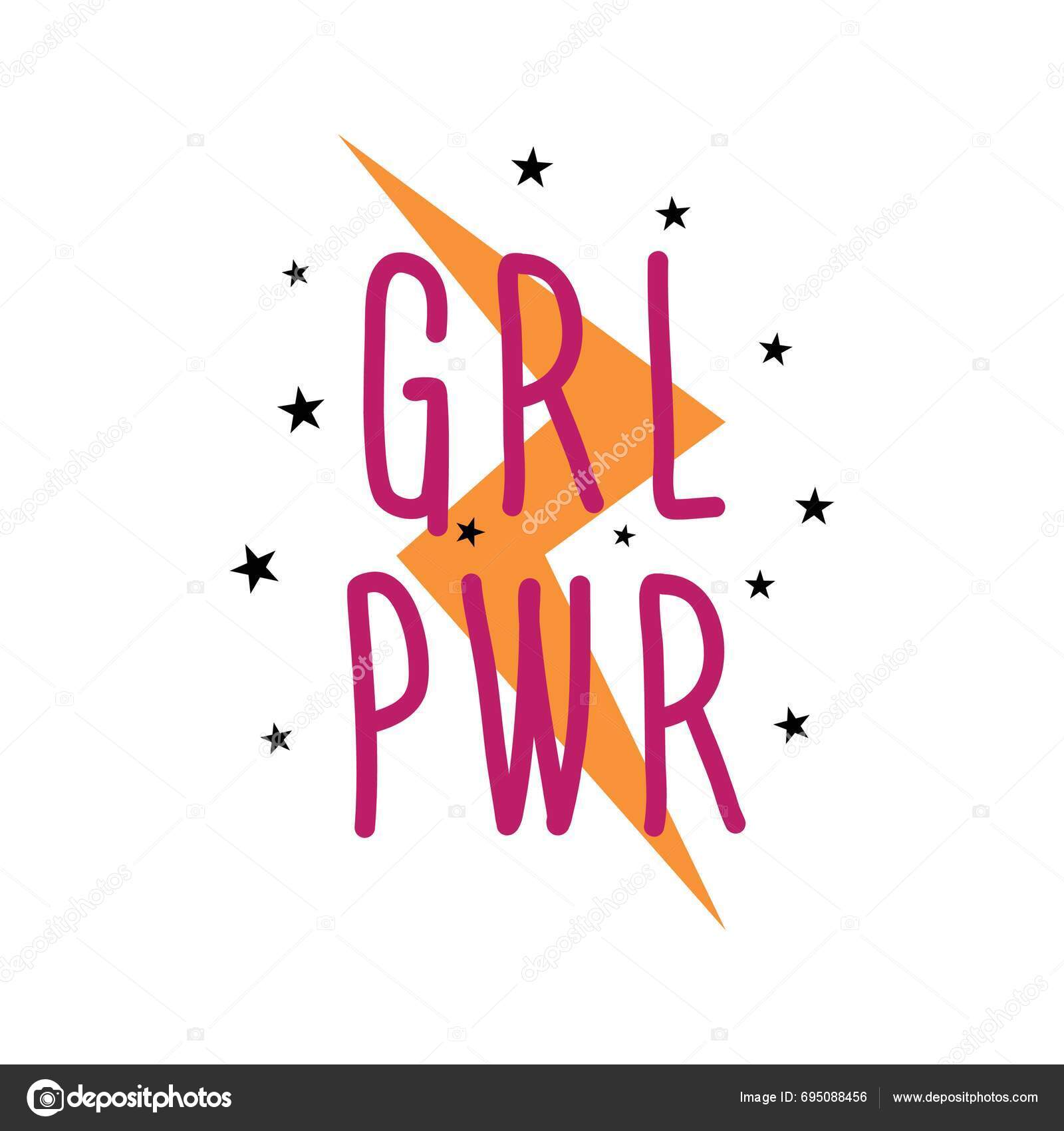 Text Grl Pwr White Background Stock Vector by ©serezniy 695088456
