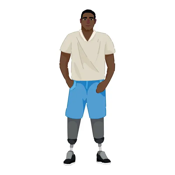 Man Prosthetic Leg White Background Stock Vector by ©serezniy 679644786