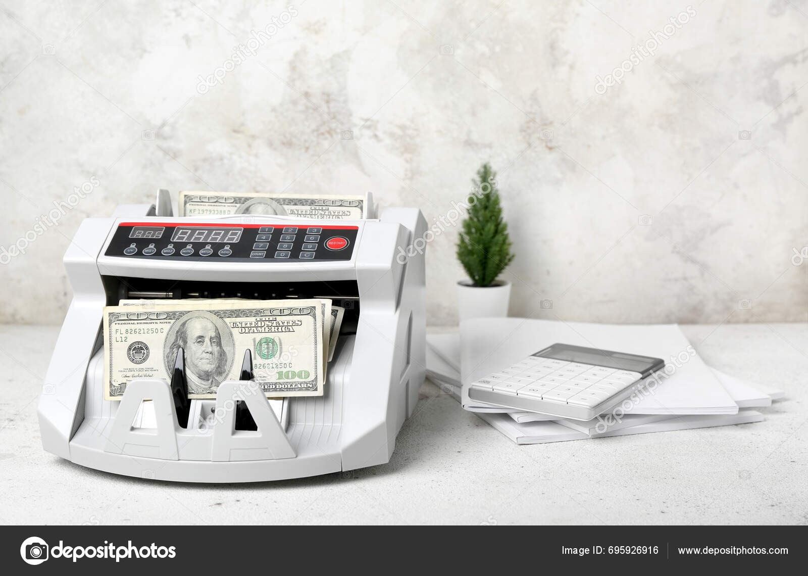 Modern Cash Counting Machine Dollar Banknotes Calculator Notebooks ...