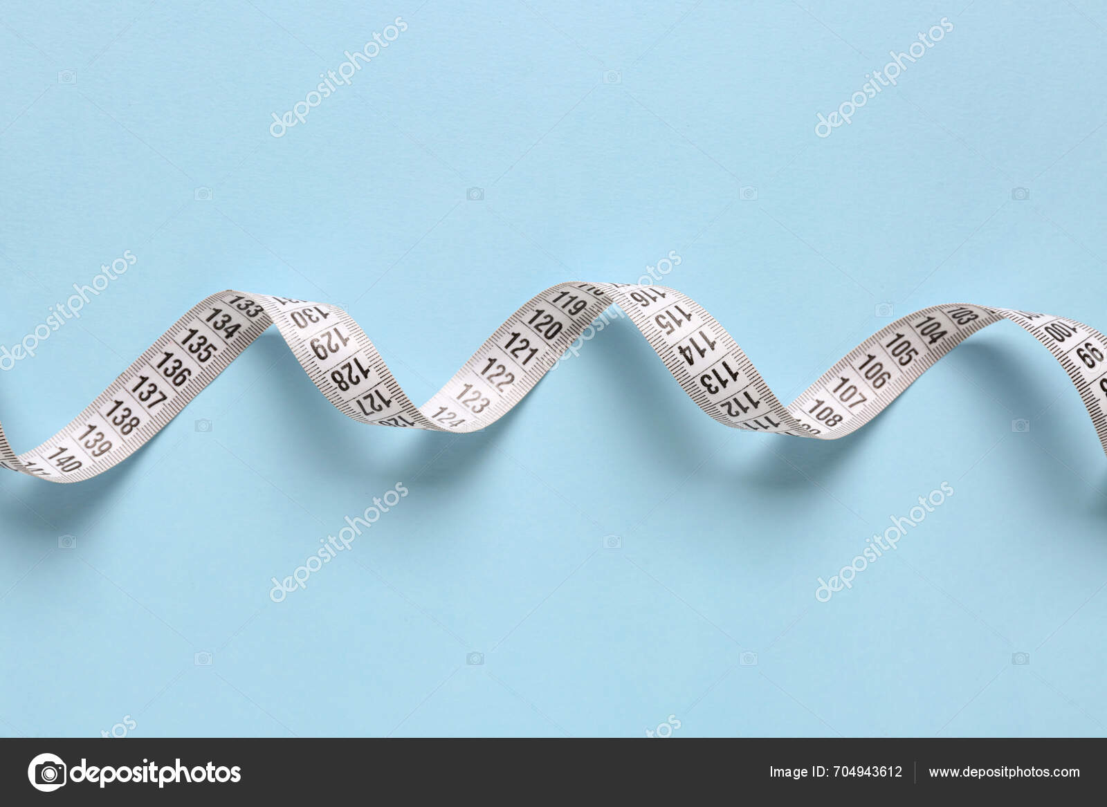 White Measuring Tape Blue Background — Stock Photo © serezniy #704943612
