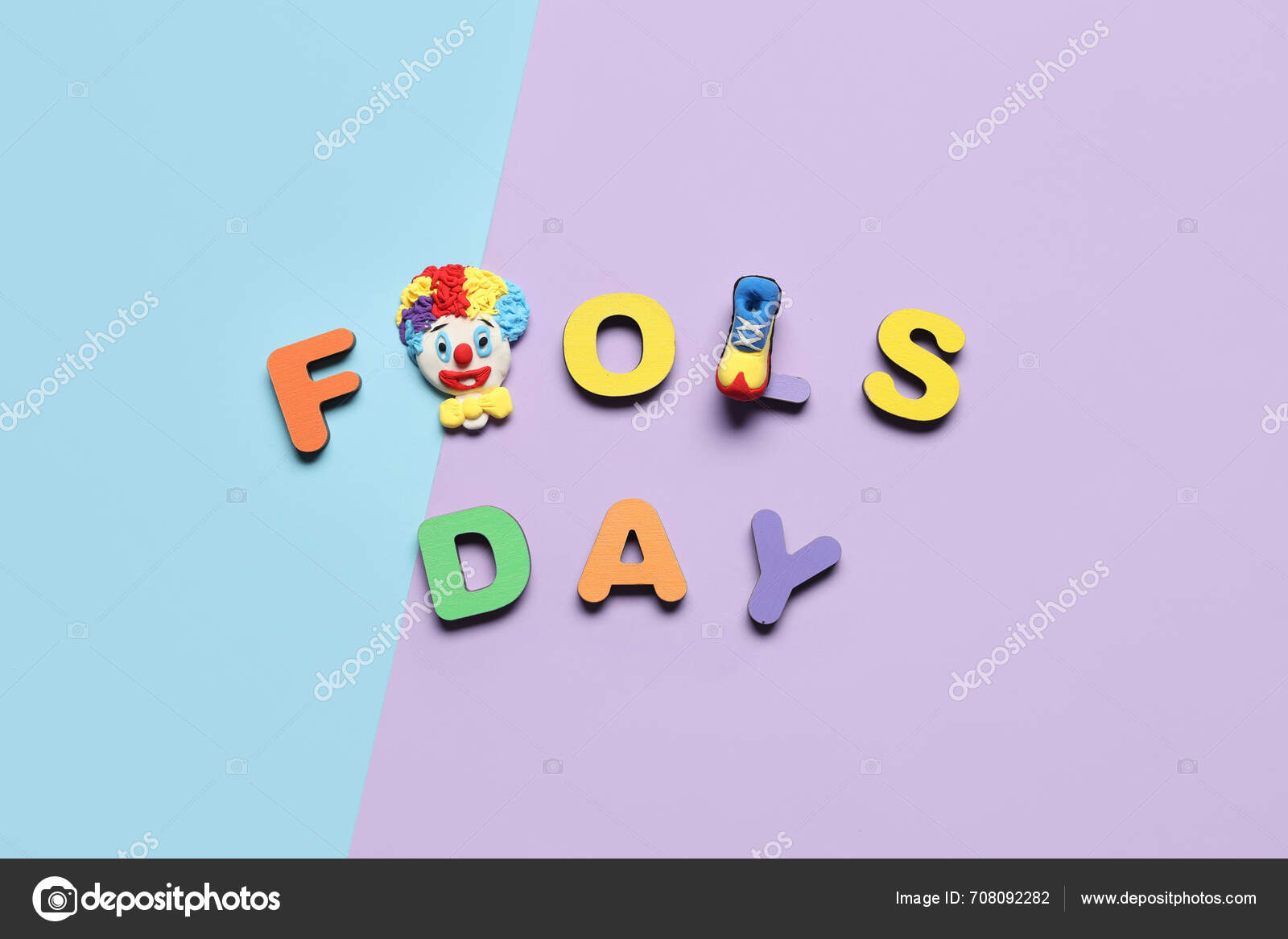 Test Fools Day Clown Color Background — Stock Photo © serezniy #708092282