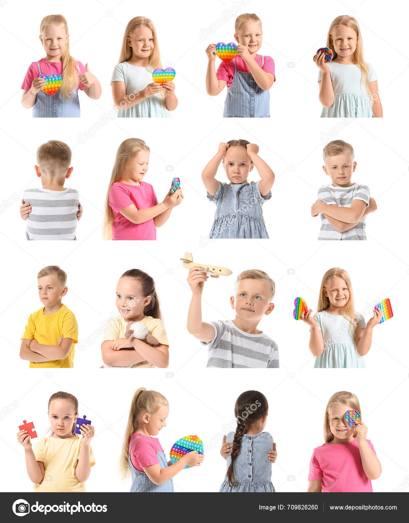 Set Little Children Autism White Background — Stock Photo © serezniy ...
