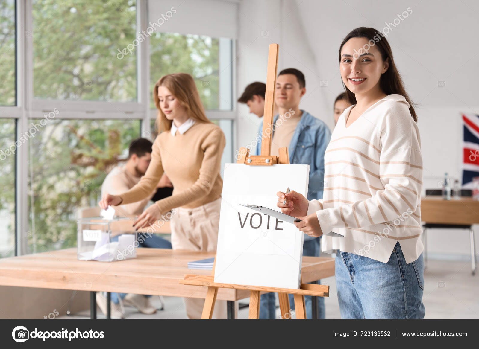 Election Worker Clipboard Polling Station — Stock Photo © serezniy ...