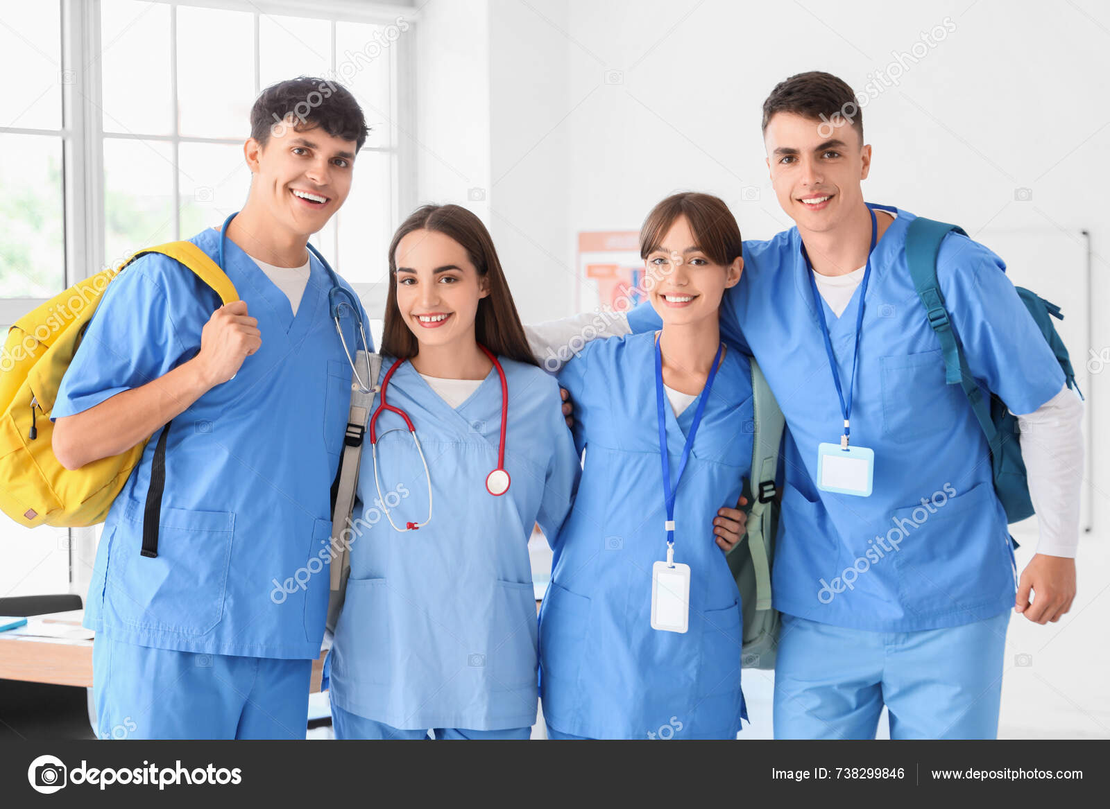 Group Medical Students Hugging University — Stock Photo © serezniy ...