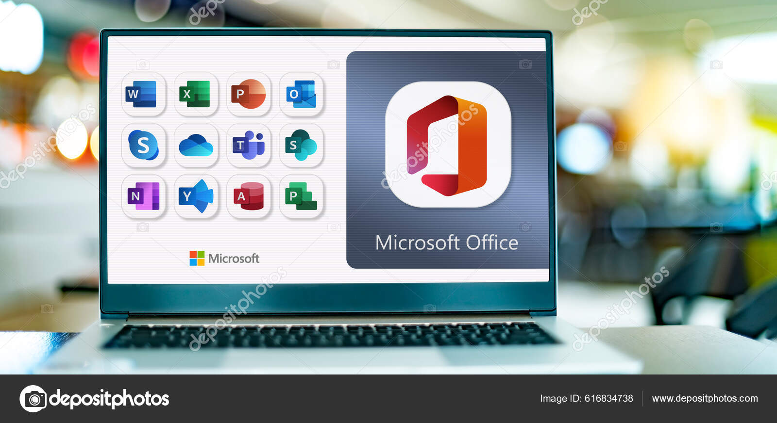 Poznan Pol Oct 2022 Laptop Computer Displaying Logos Microsoft Office ...