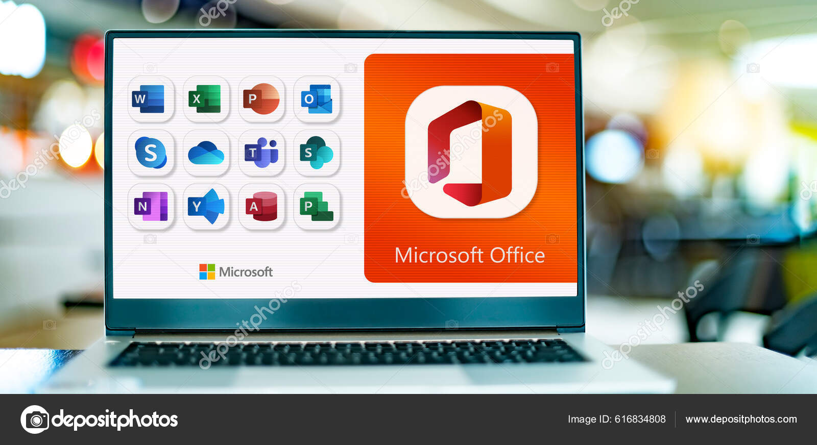 Poznan Pol Oct 2022 Laptop Computer Displaying Logos Microsoft Office ...