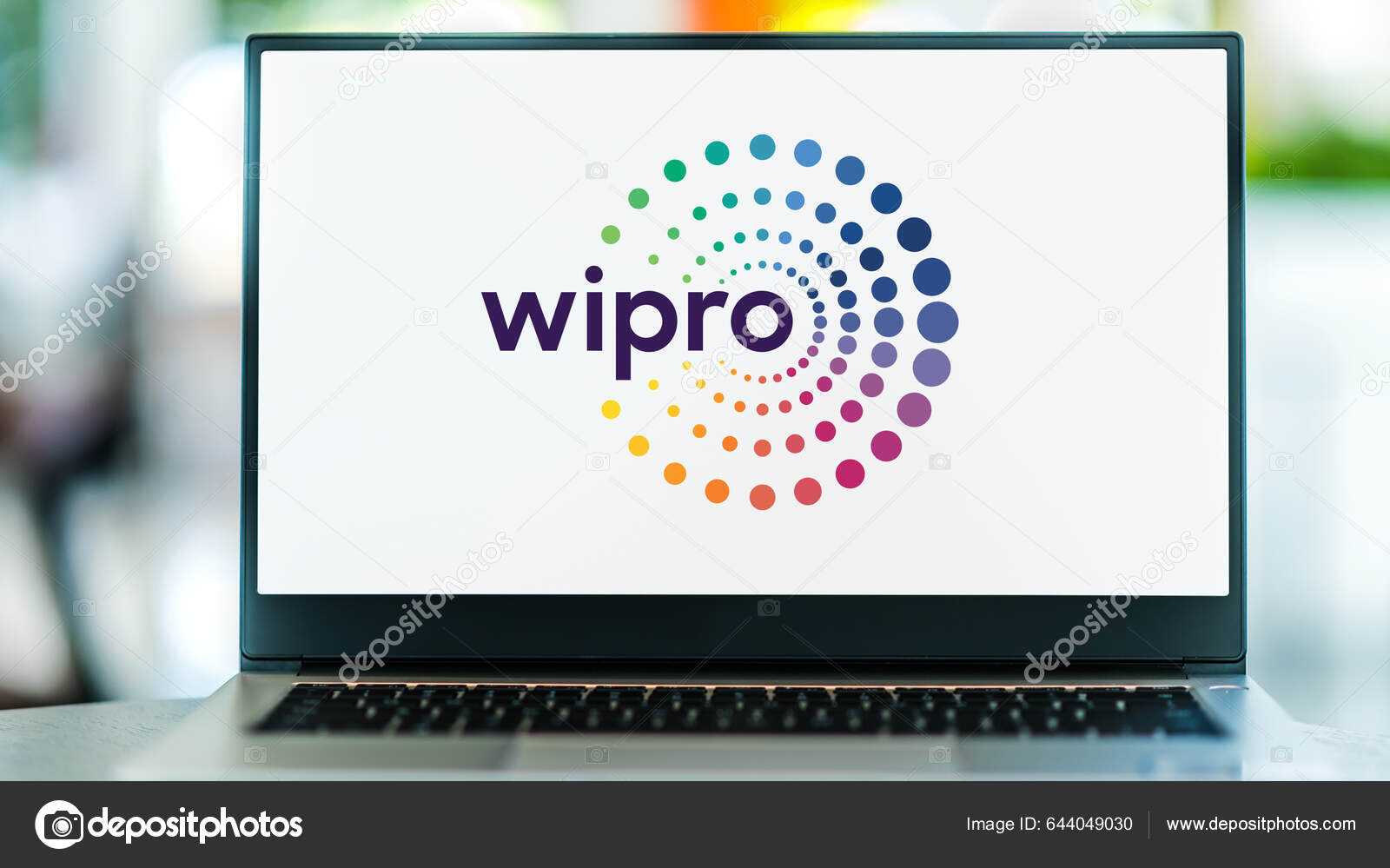 Poznan Pol Feb 2023 Laptop Computer Displaying Logo Wipro Indian ...