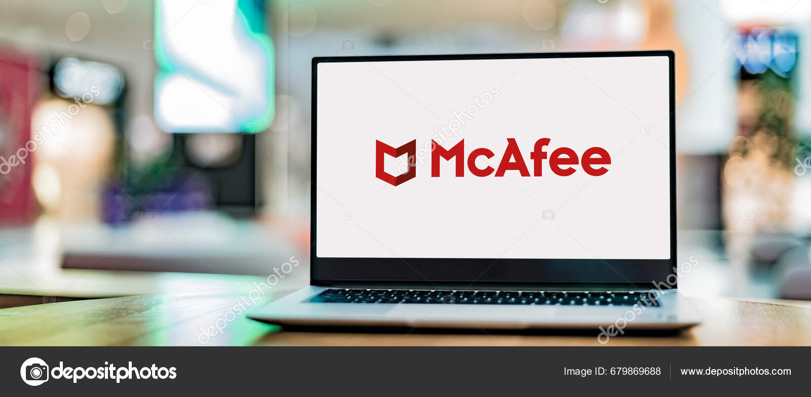 Poznan Pol Apr 2022 Laptop Computer Displaying Logo Mcafee Global ... Poznan Pol Apr 2022 Laptop Computer Displaying Logo Mcafee Global ...