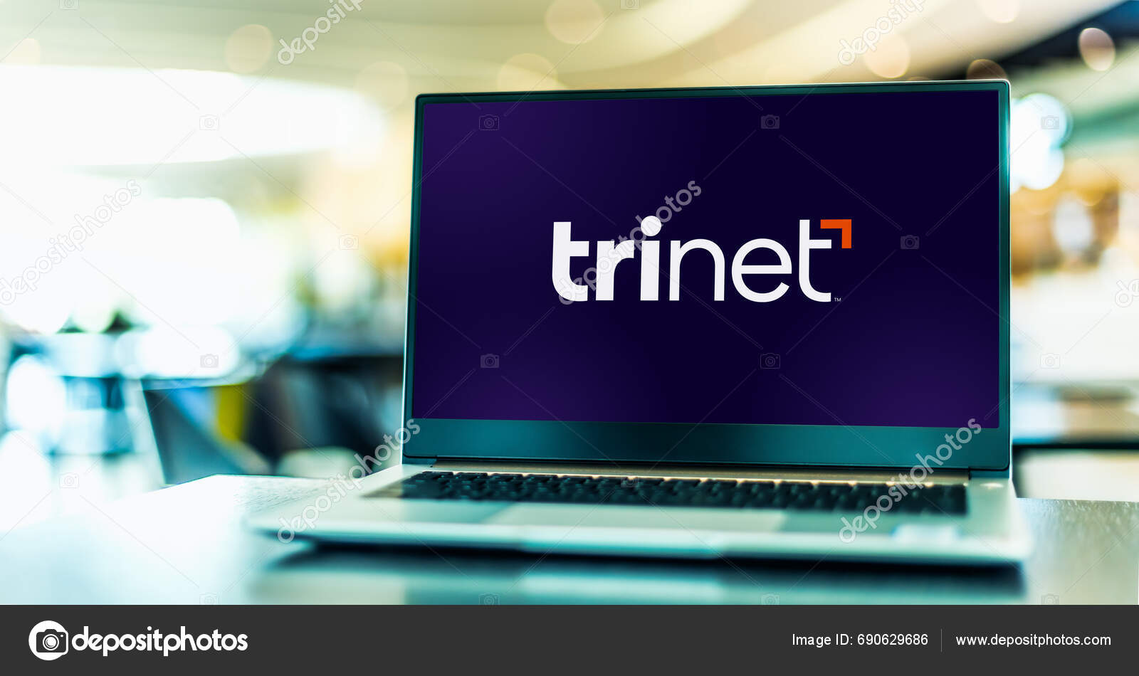 Poznan Pol Nov 2023 Laptop Computer Displaying Logo Trinet Group ...