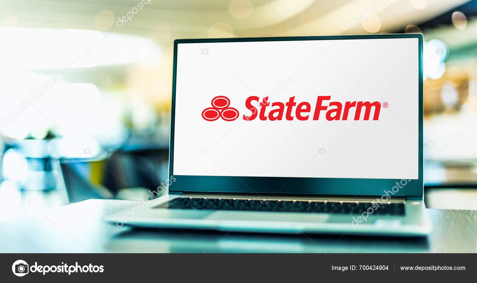 Poznan Pol Jan 2024 Laptop Computer Displaying Logo State Farm — Stock ...