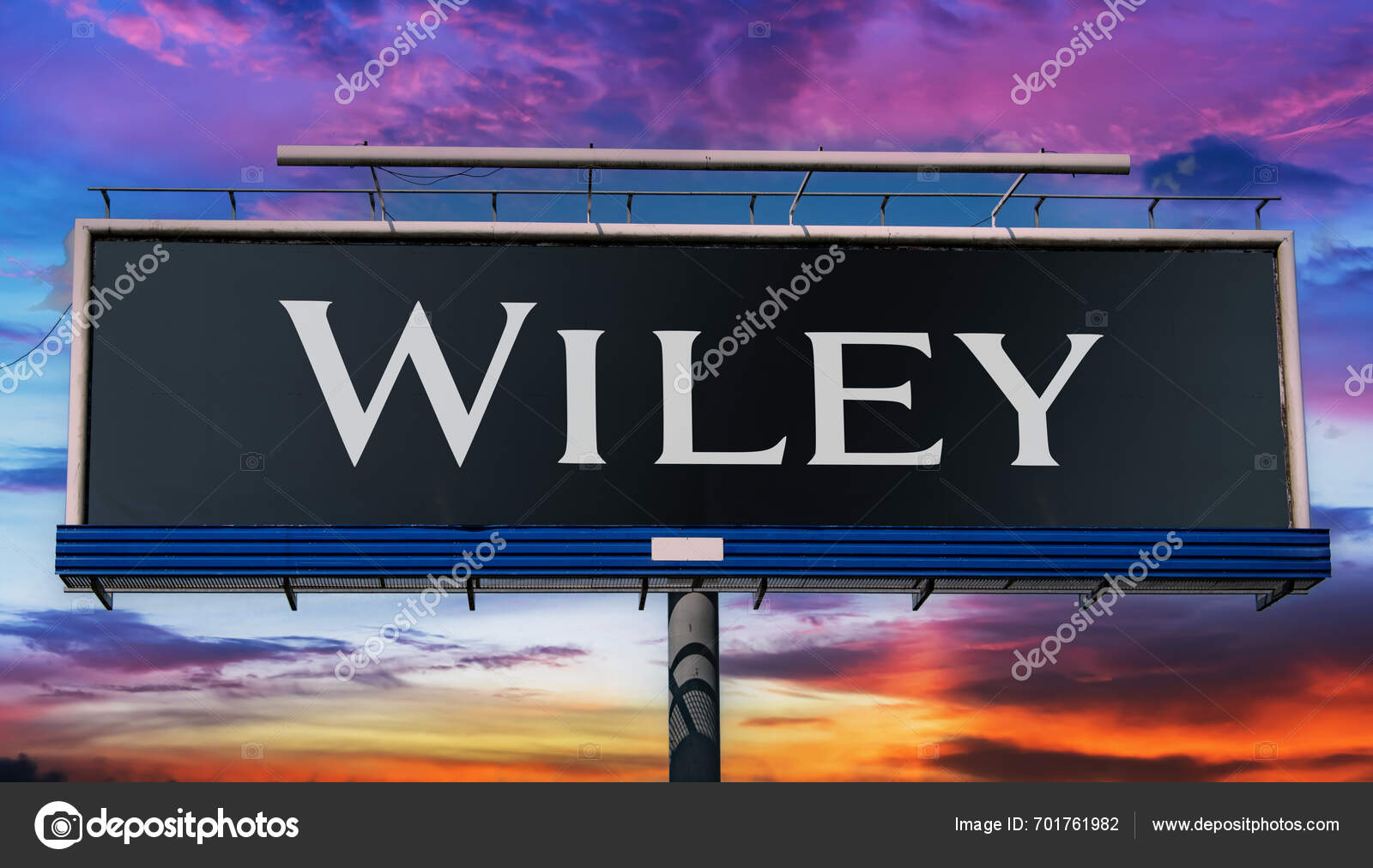 Poznan Pol Jan 2024 展示Wiley标志的广告牌 一家专注于学术出版和教学材料的跨国出版公司 —— 库存社论照片 © ...