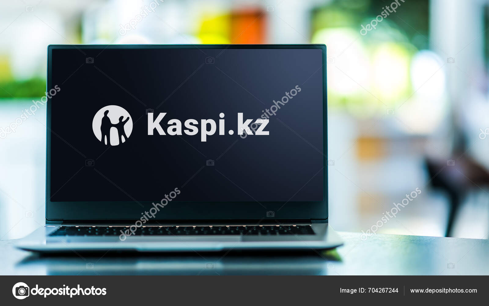 Poznan Pol Feb 2024 Laptop Computer Displaying Logo Kaspi Largest ...