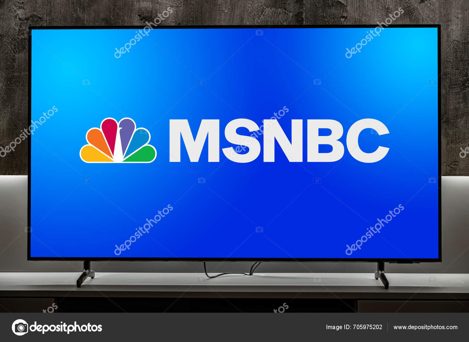 Poznan Pol Mar 2024 Flat Screen Set Displaying Logo Msnbc — Stock ...