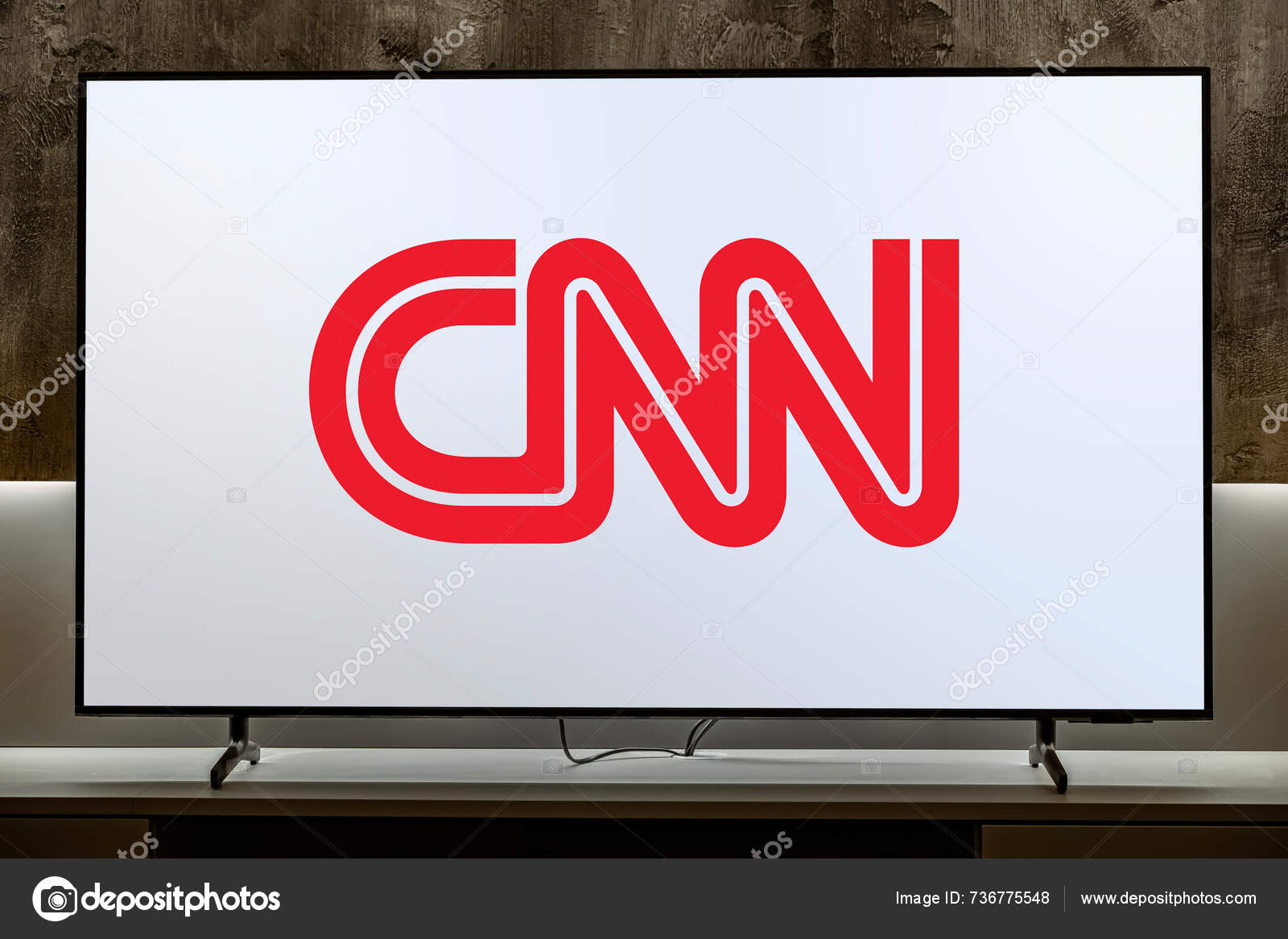 Poznan Pol Jul 2024 Flat Screen Set Displaying Logo Cnn — Stock ...