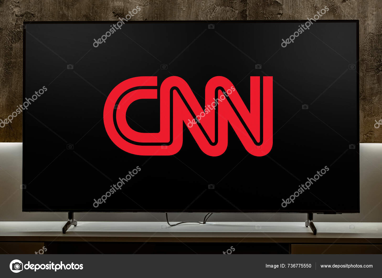 Poznan Pol Jul 2024 Flat Screen Set Displaying Logo Cnn — Stock ...