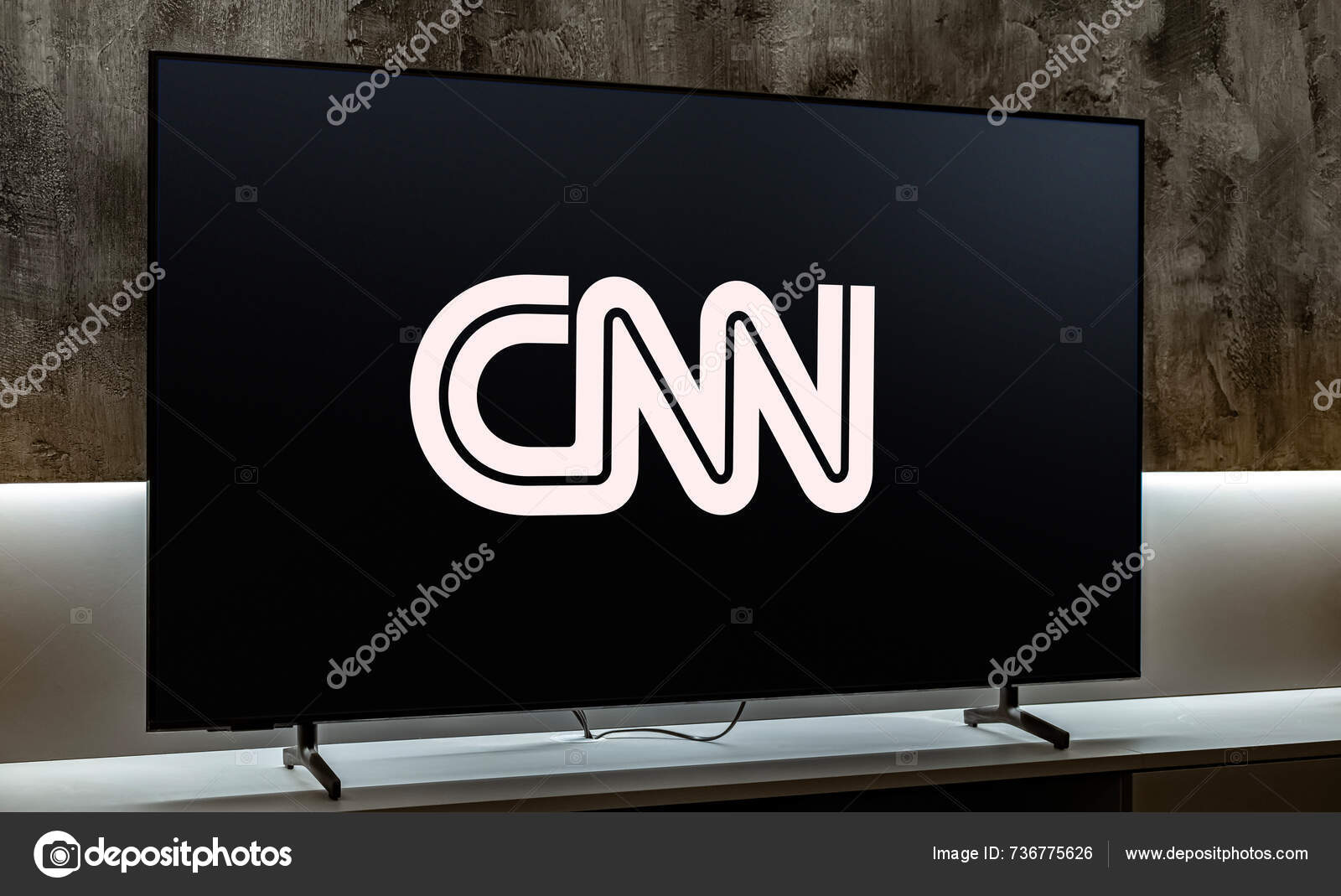 Poznan Pol Jul 2024 Flat Screen Set Displaying Logo Cnn — Stock ...