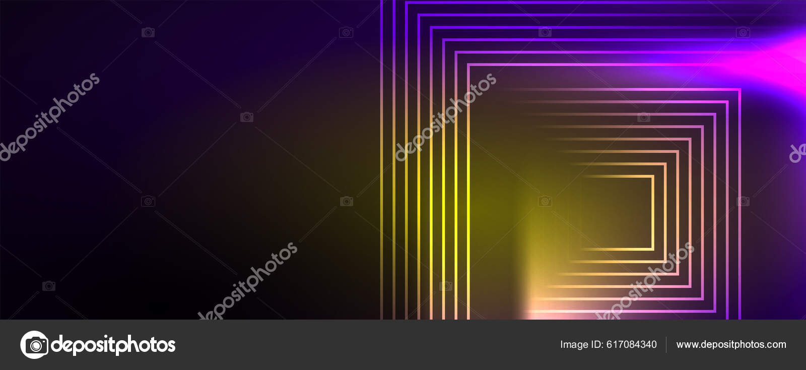 Neon Glowing Lines Angles Magic Energy Space Light Concept Vector Stock ...