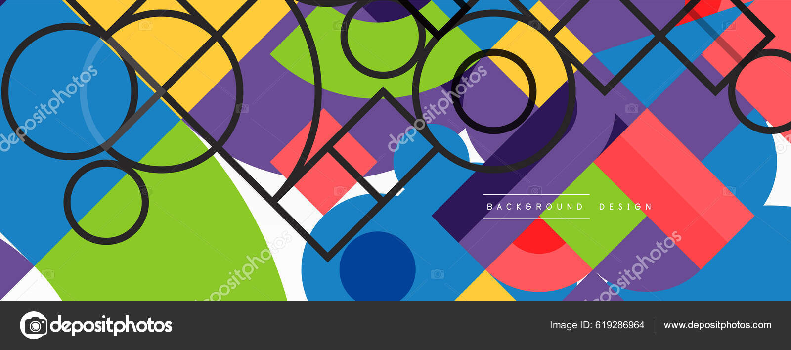 Circle Square Geometric Background Shapes Squares Triangles Composition ...