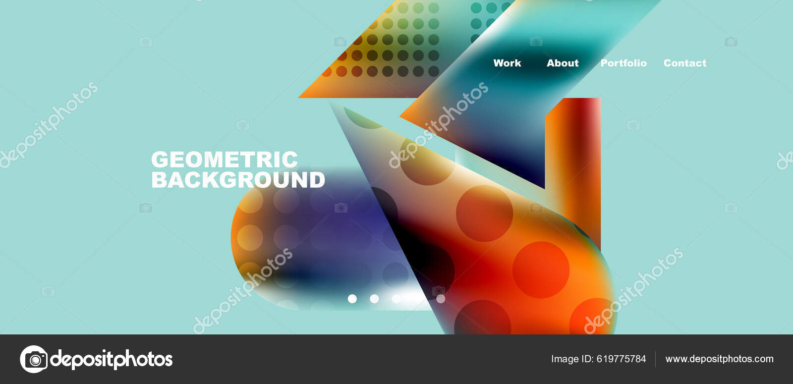 Glassmorphism Landing Page Background Template Colorful Glass Shapes ...