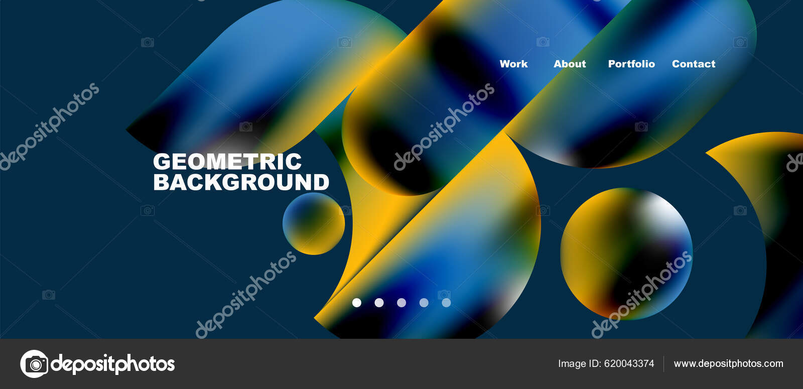 Colorful Metallic Geometric Shapes Minimal Abstract Background Stock ...