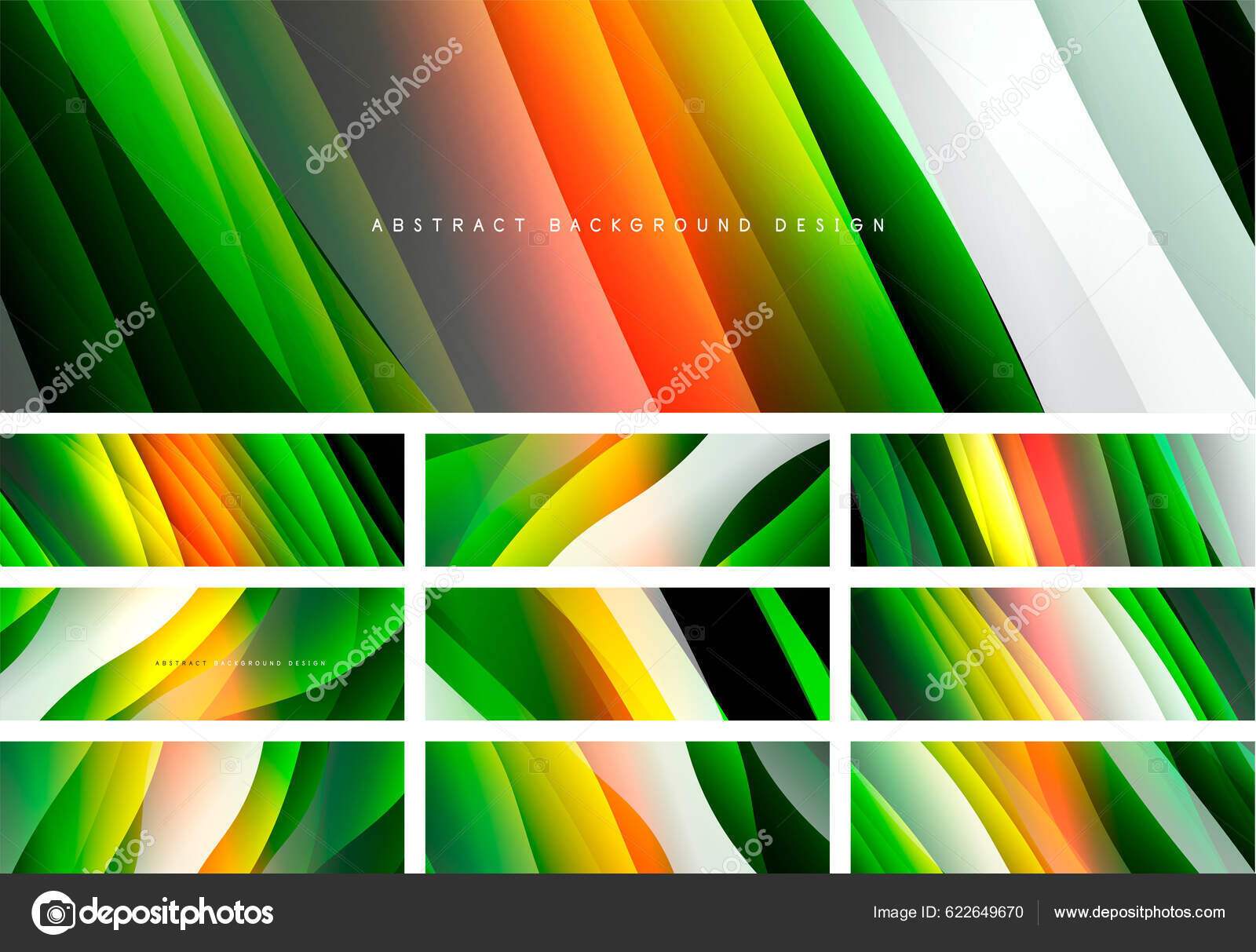 Set Green Trendy Simple Fluid Color Gradient Abstract Backgrounds ...