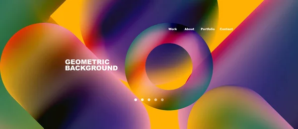 Abstract circles and round shapes landing page background. Vector ...