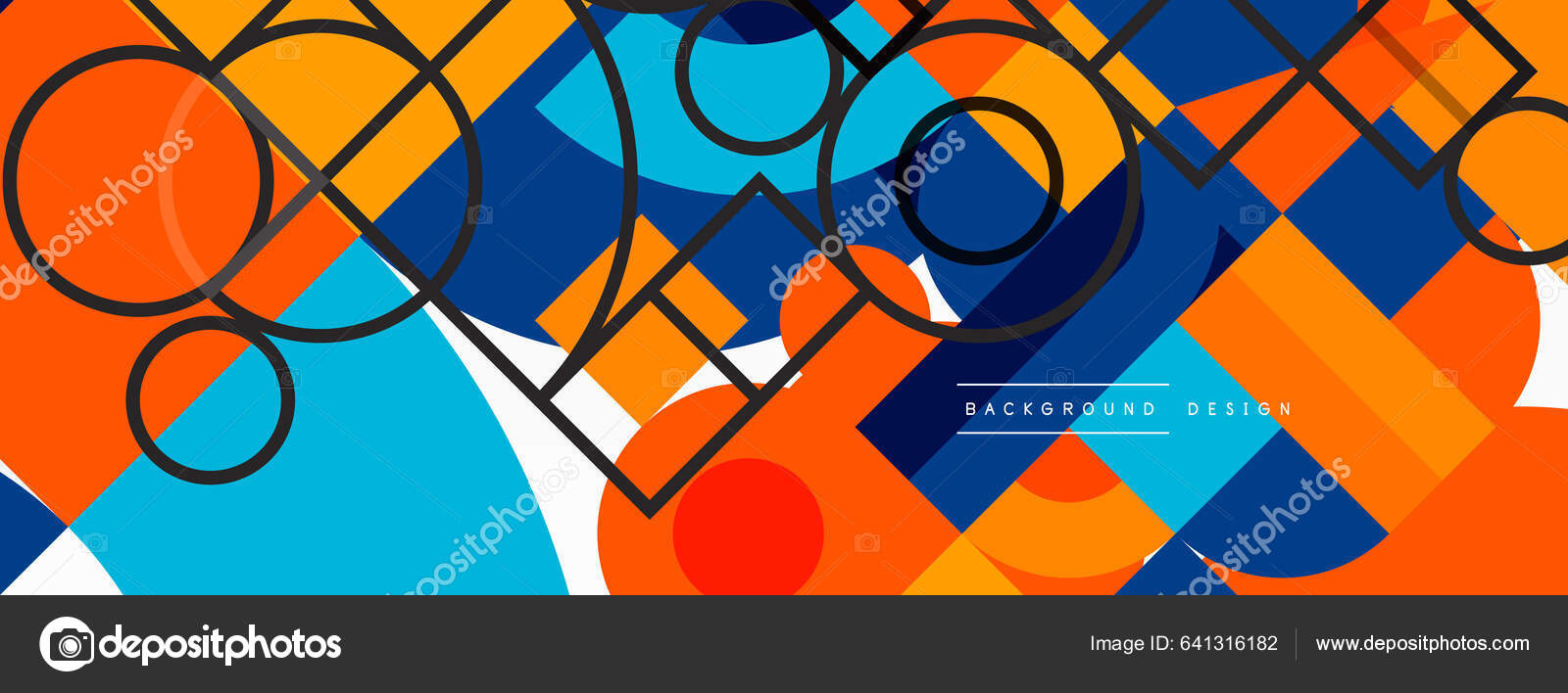Circle Square Geometric Background Shapes Squares Triangles Composition ...