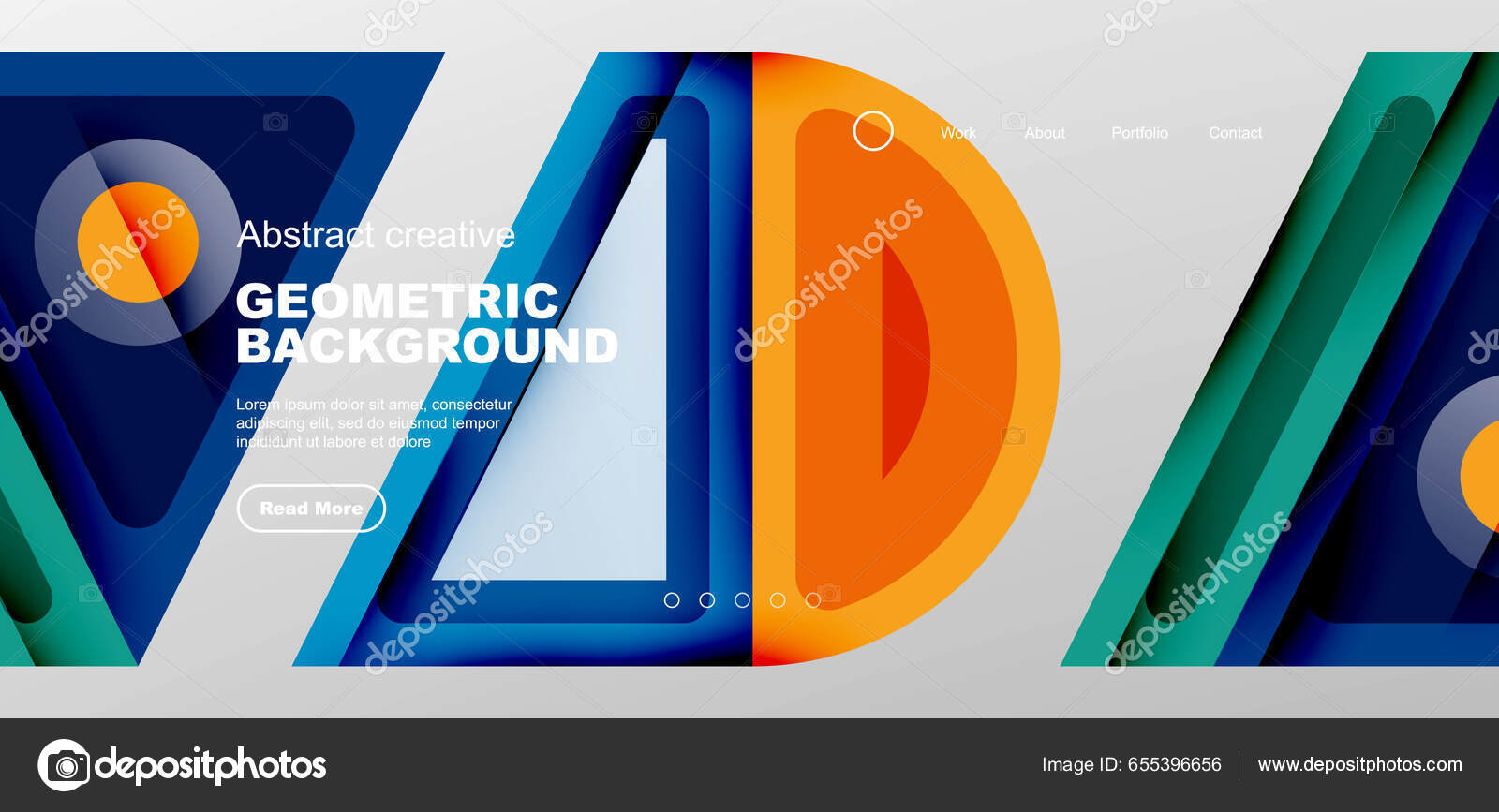 Minimal Landing Page Geometric Shapes Business Technology Design ...