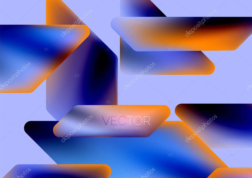 Fluid Color Dynamic Geometric Shapes Abstract Background Vector ...