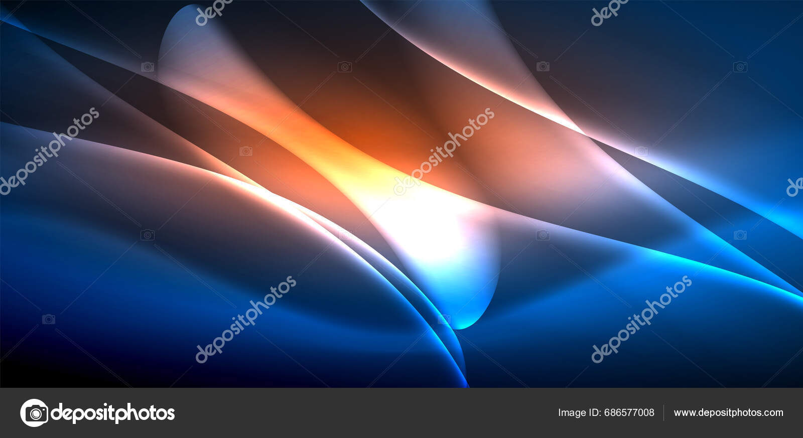 Dynamic Waves Ethereal Glow Neon Lights Concept Merges Fluidity Motion ...