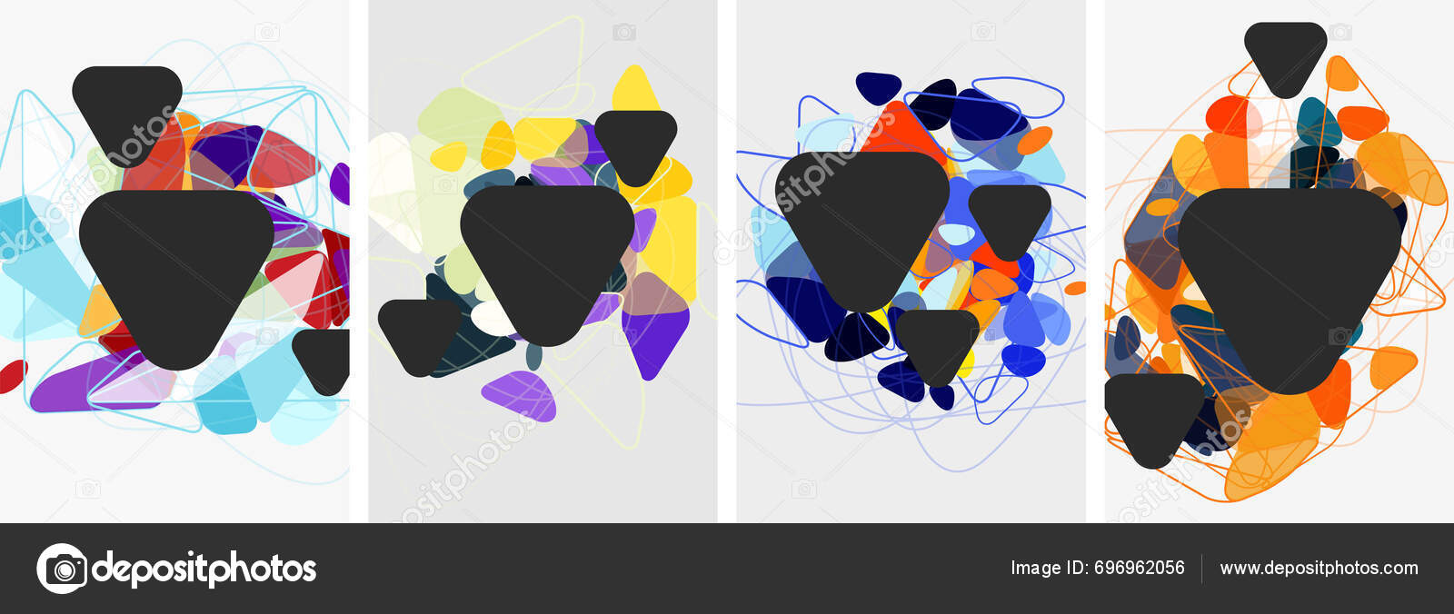 Set Triangle Poster Backgrounds Vector Illustration Wallpaper Banner ...