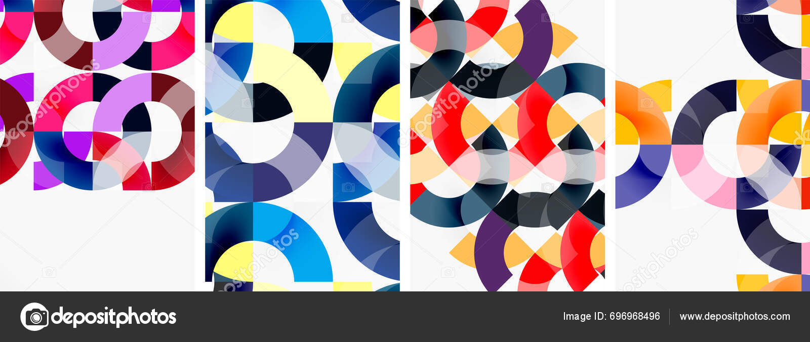 Set Circle Lines Poster Backgrounds Vector Illustration Wallpaper ...