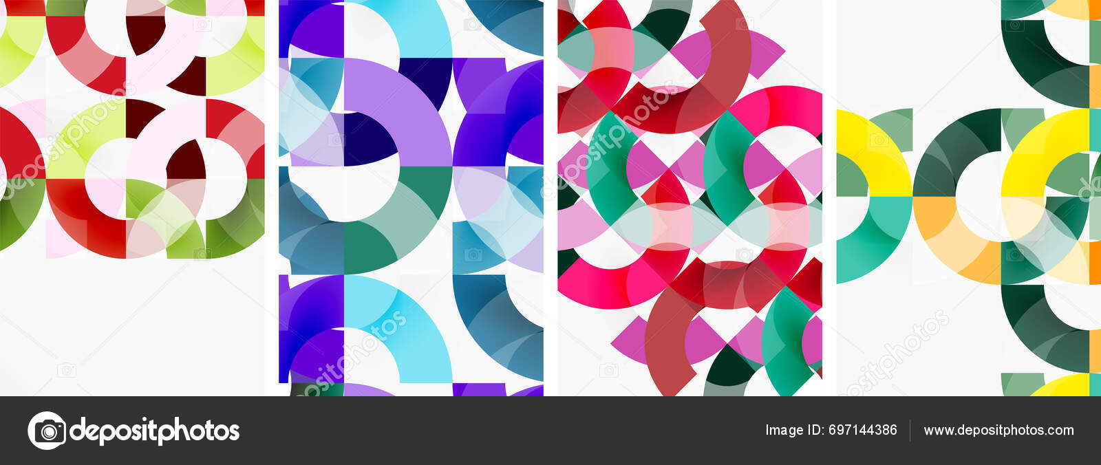 Set Circle Lines Poster Backgrounds Vector Illustration Wallpaper ...