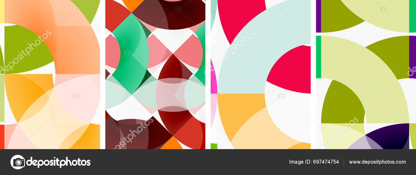 Set Circle Lines Poster Backgrounds Vector Illustration Wallpaper ...