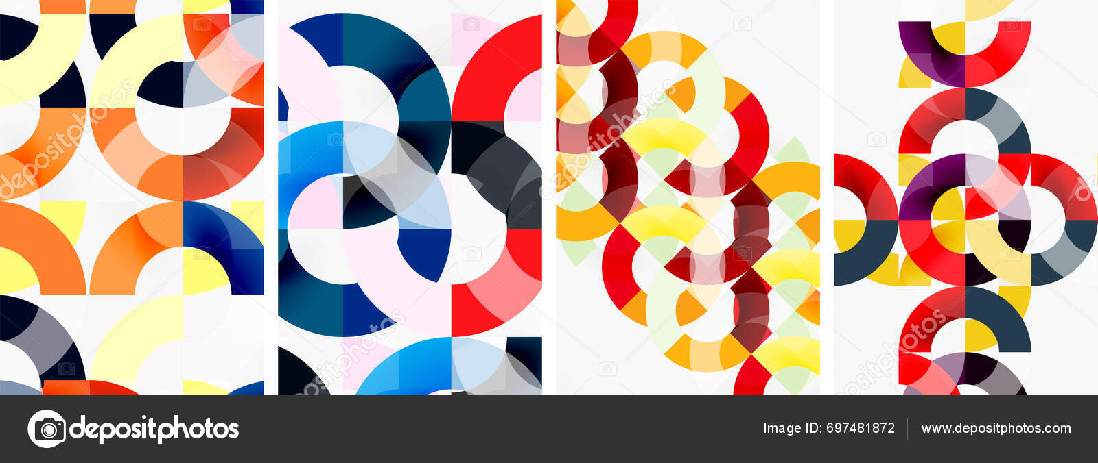 Set Circle Lines Poster Backgrounds Vector Illustration Wallpaper ...
