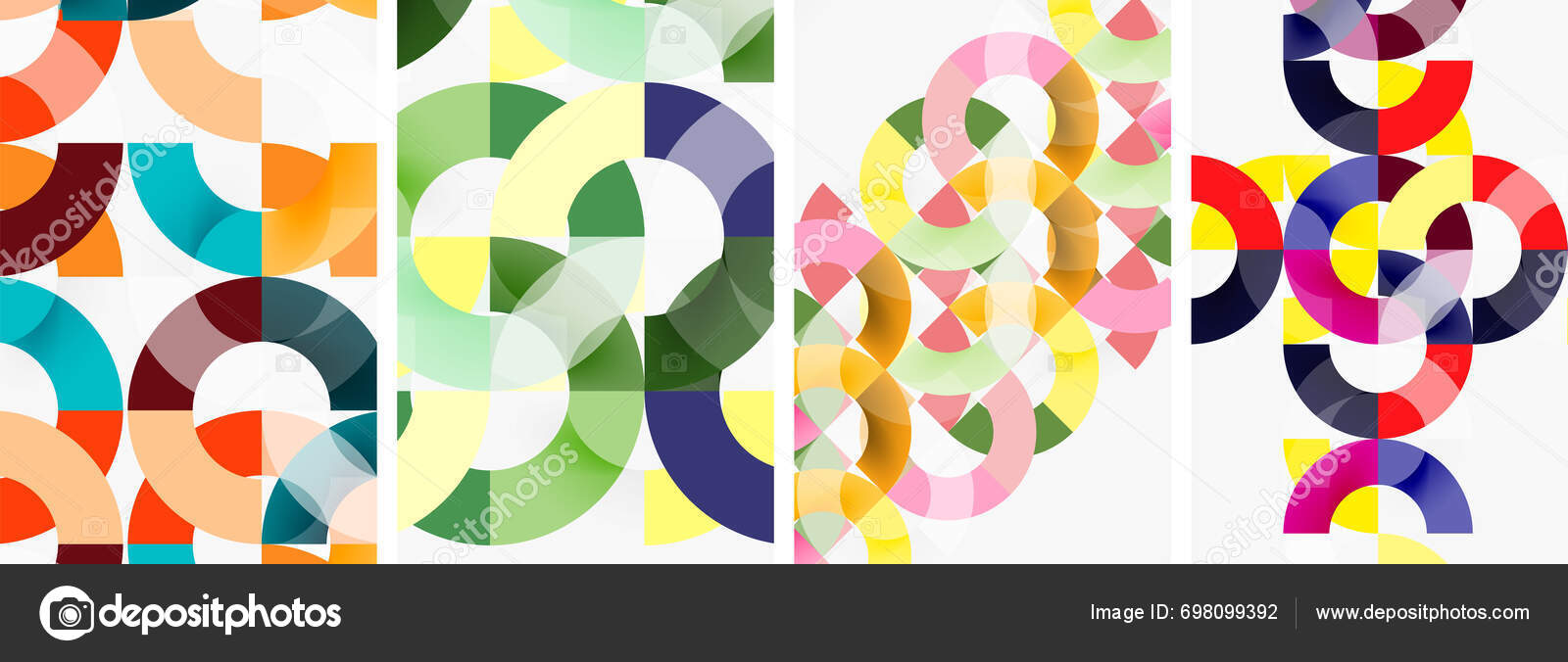 Set Circle Lines Poster Backgrounds Vector Illustration Wallpaper ...