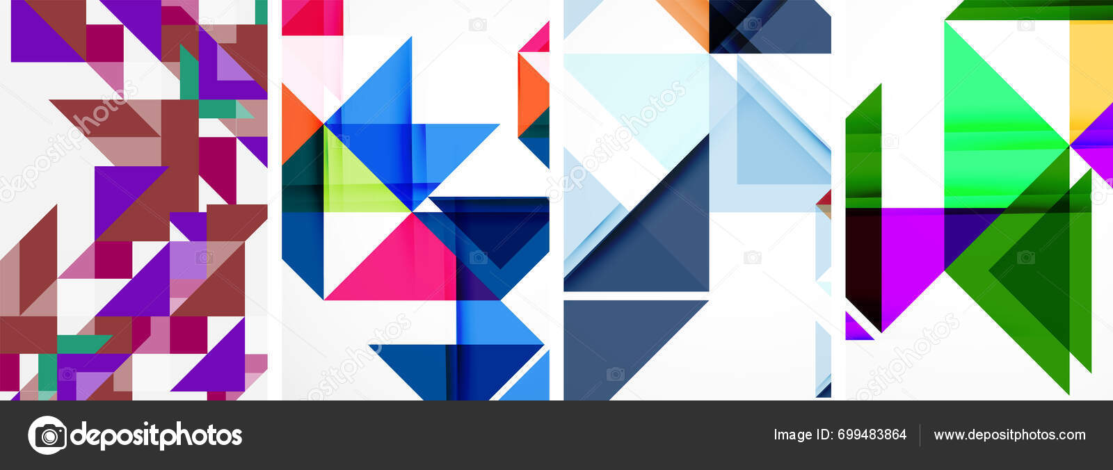 Triangle Poster Set Wallpaper Business Card Cover Poster Banner ...