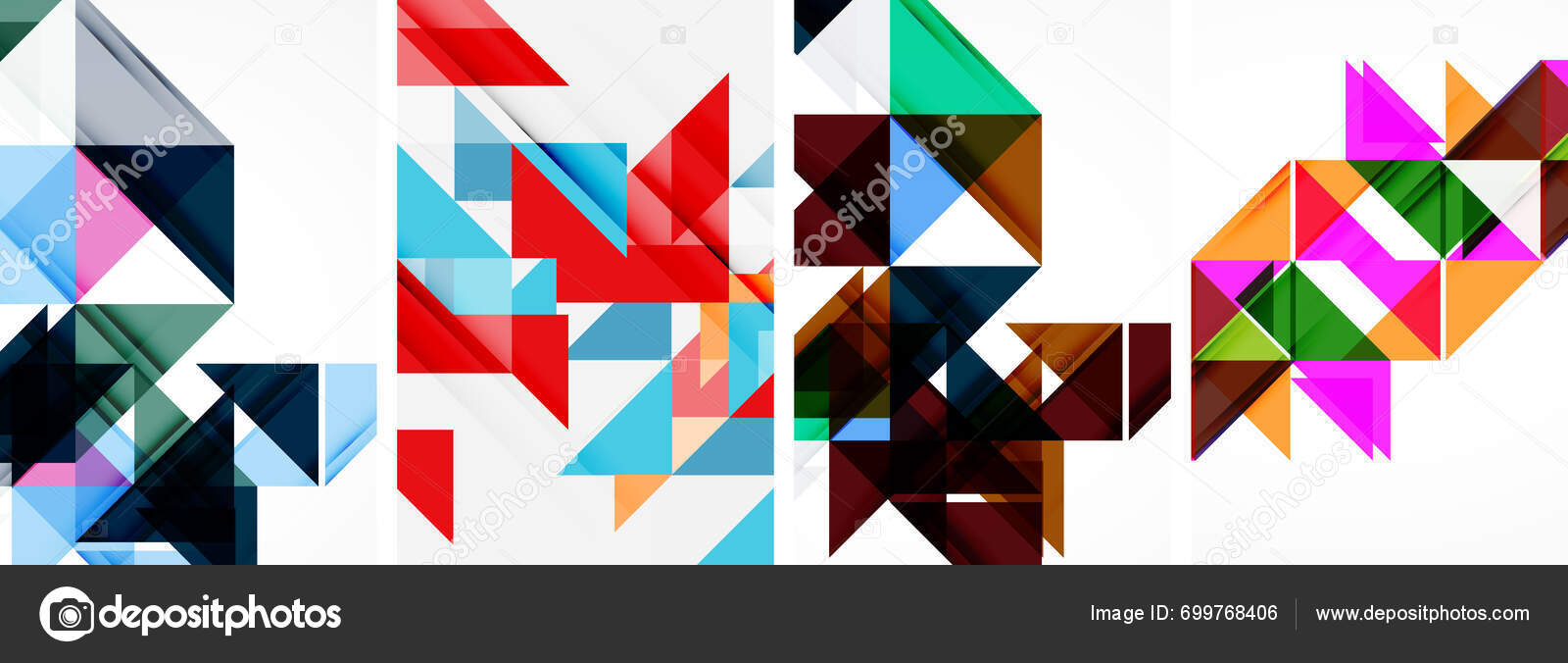 Triangle Poster Set Wallpaper Business Card Cover Poster Banner ...