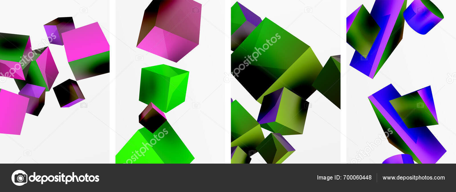 Flying Shapes Cubes Other Geometric Elements Background Design ...