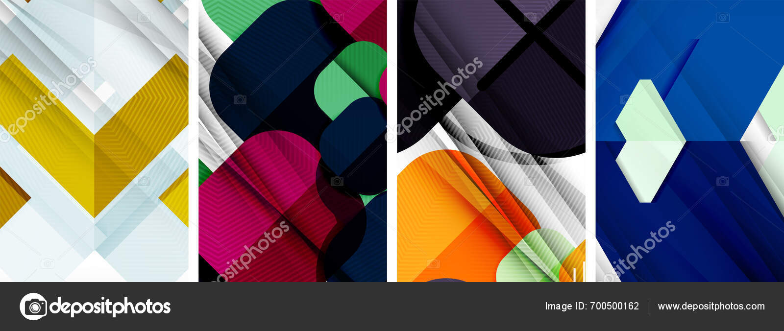Set Geometric Abstract Poster Backgrounds Vector Illustration Wallpaper ...