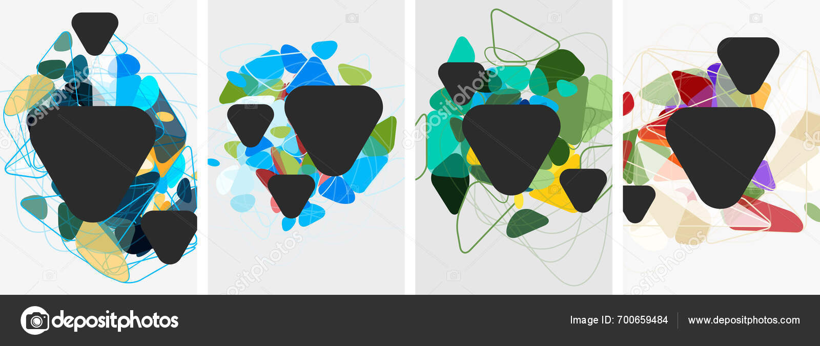Set Triangle Poster Backgrounds Vector Illustration Wallpaper Banner ...
