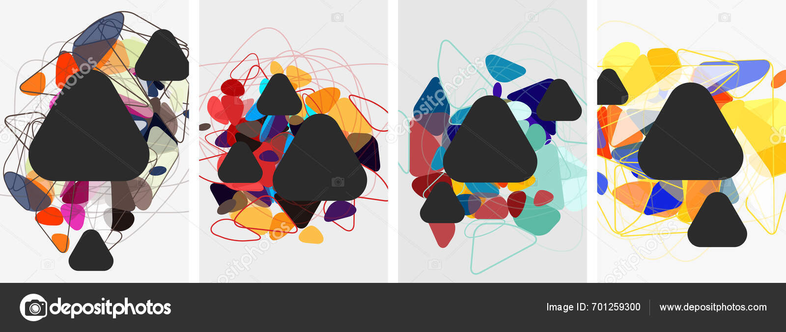 Set Triangle Poster Backgrounds Vector Illustration Wallpaper Banner ...