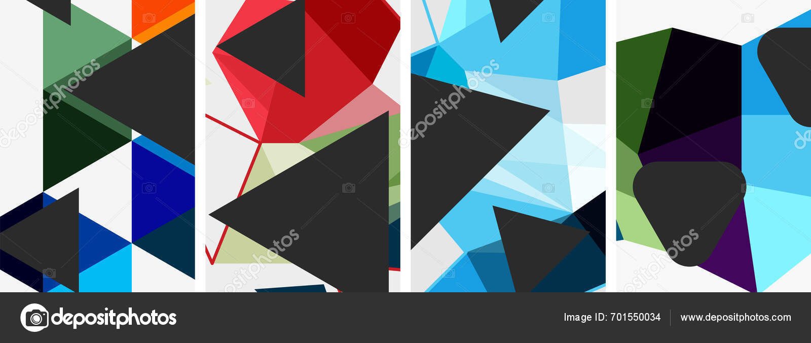Set Triangle Poster Backgrounds Vector Illustration Wallpaper Banner ...