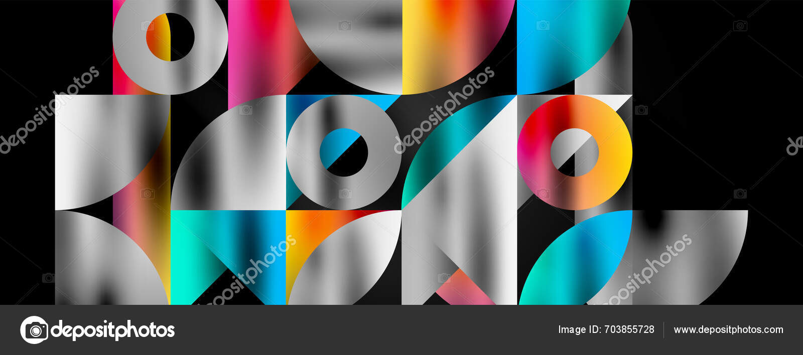 Mosaic Pattern Composition Featuring Harmonious Interplay Triangles ...