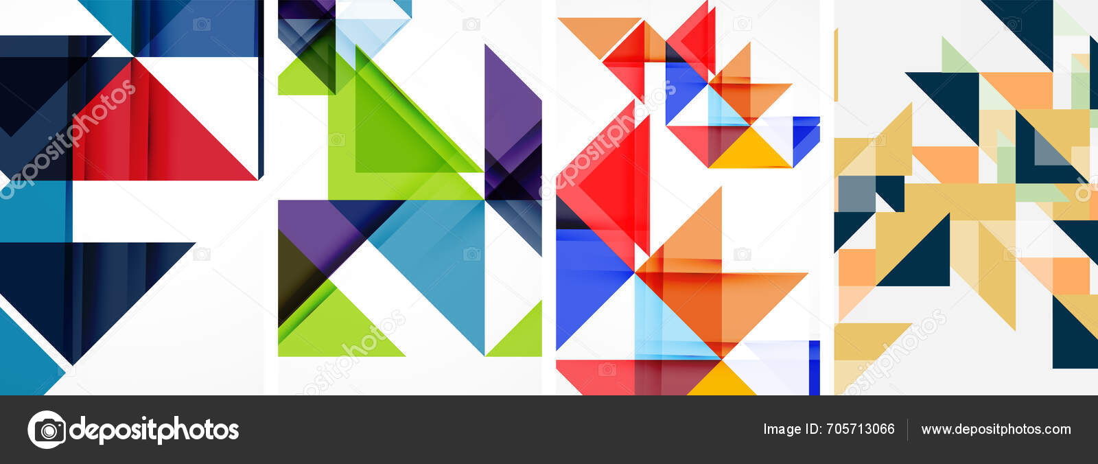 Set Abstract Random Triangle Composition Backgrounds Vector ...